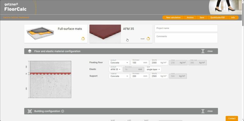FloorCalc | Getzner Werkstoffe